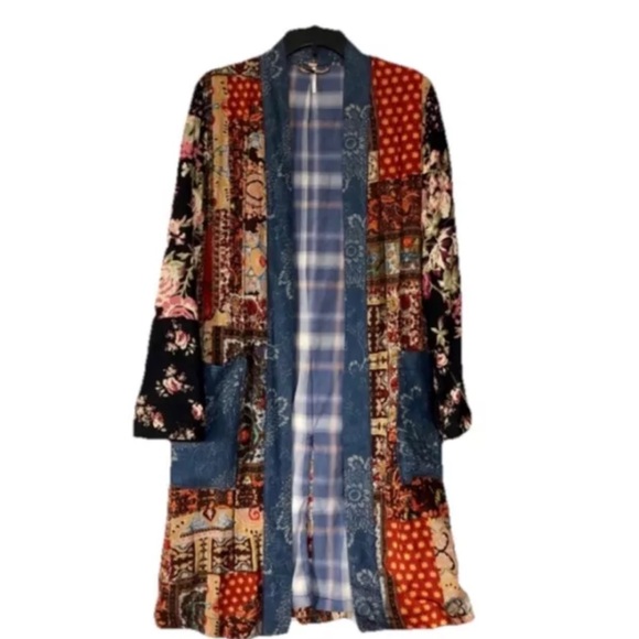 Free People | Jackets & Coats | Free People Songbird Patchwork Kimono ...